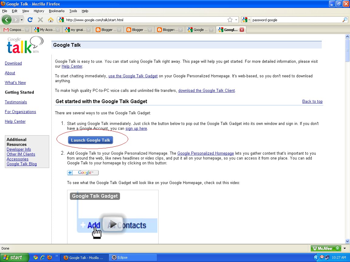 Gmail Gtalk Id signout problem