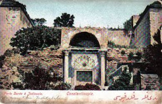Old postcards from Byzantine Istanbul: Golden Gate - Altınkapı