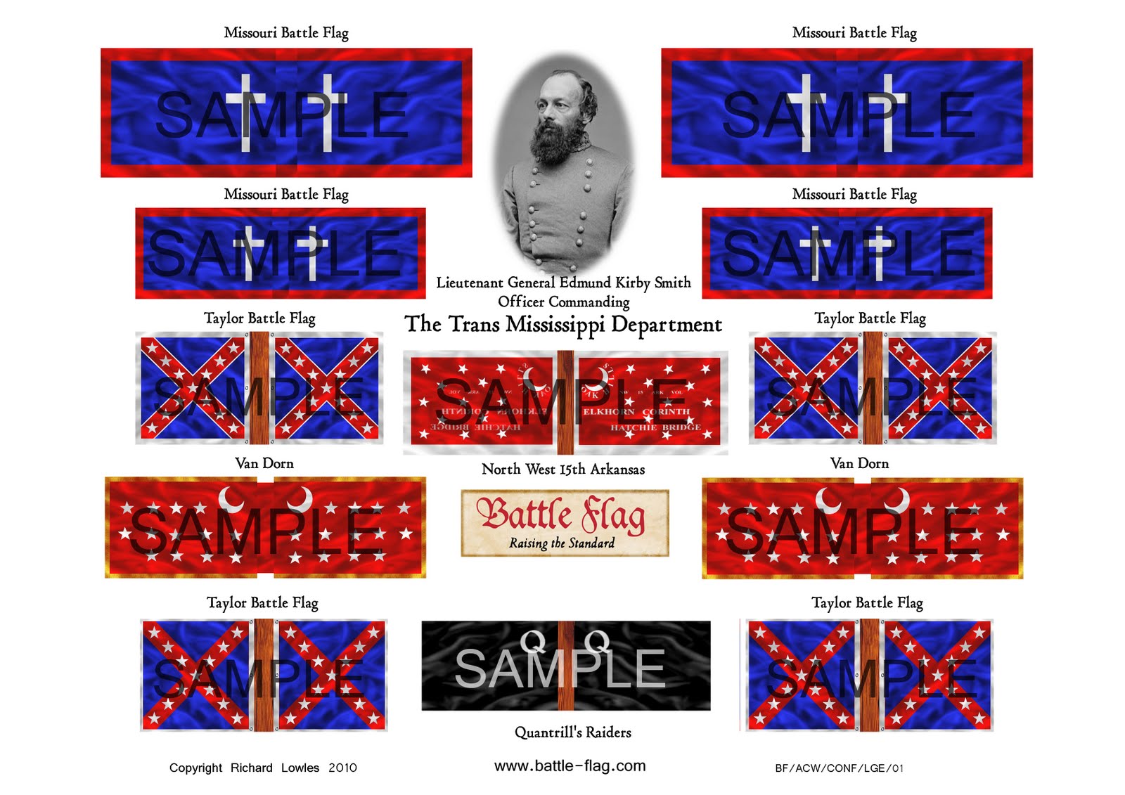 Trans Mississippi Department and Kentucky Orphan Brigade Wargame Flags ...