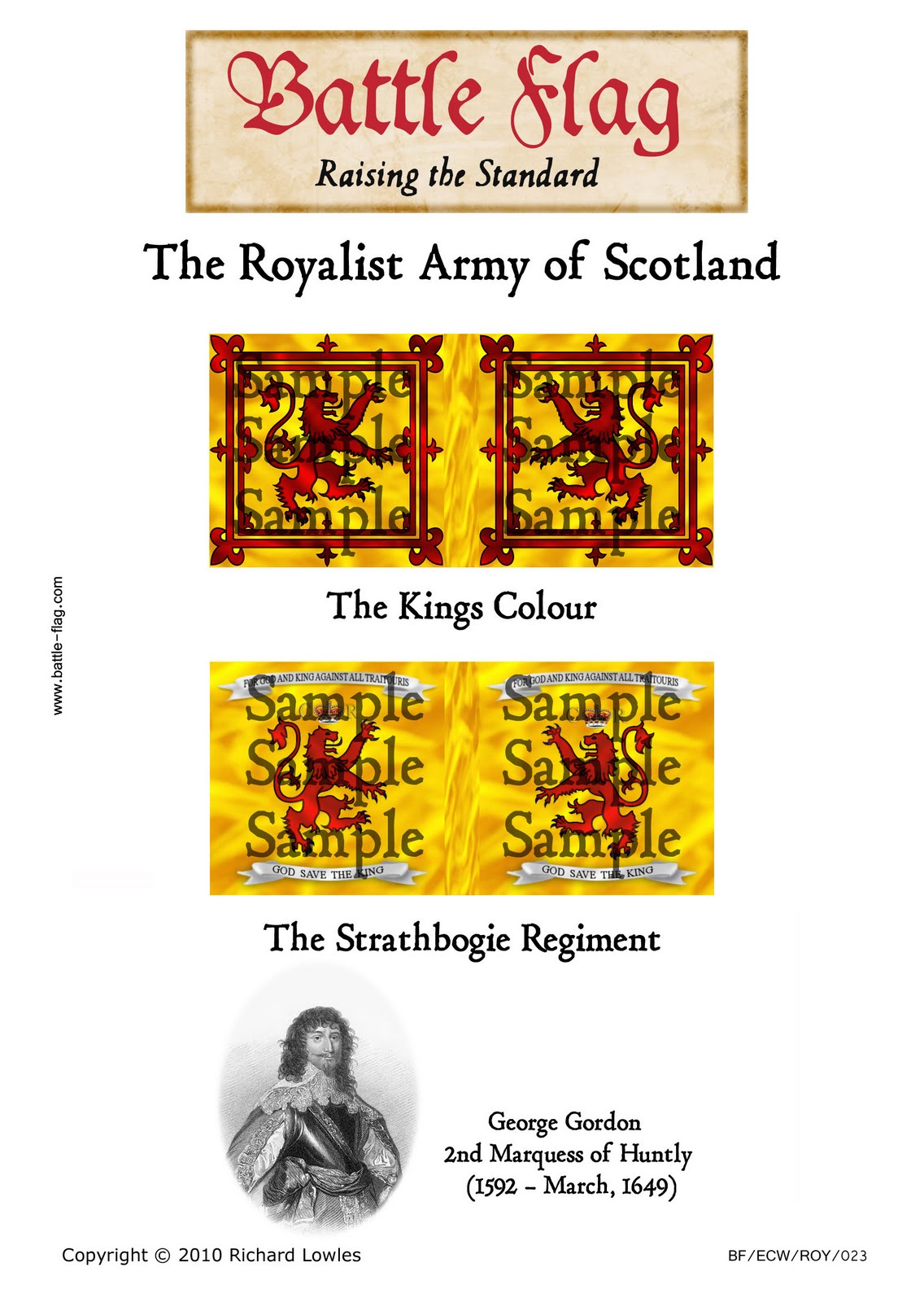 New Scots Royalist Standards of the English Civil War |Battle Flag