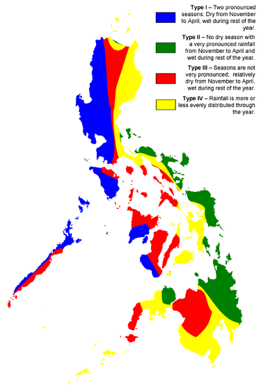 Philippine Native Forest Trees: Climate Map within our 7,107 islands.