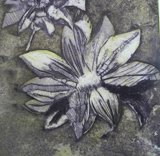 Clare Chamberlain: Collagraph Printed flower