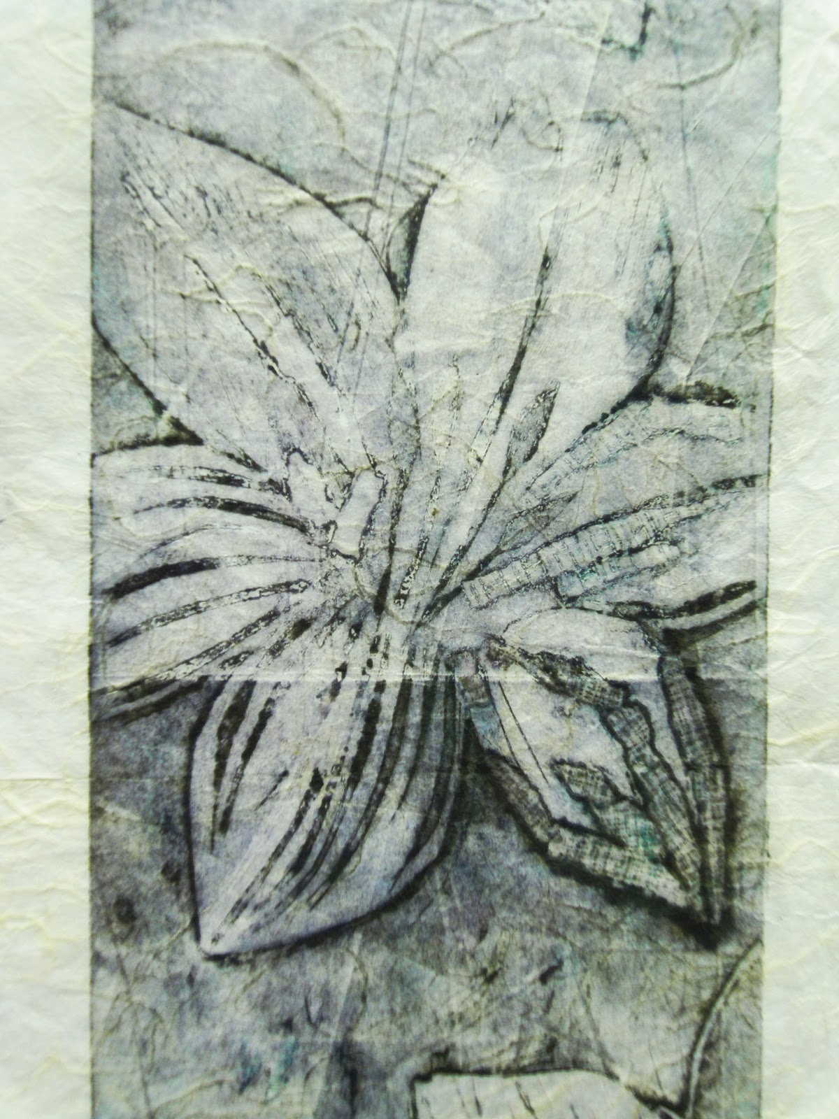 Clare Chamberlain: Collagraph Printed flower