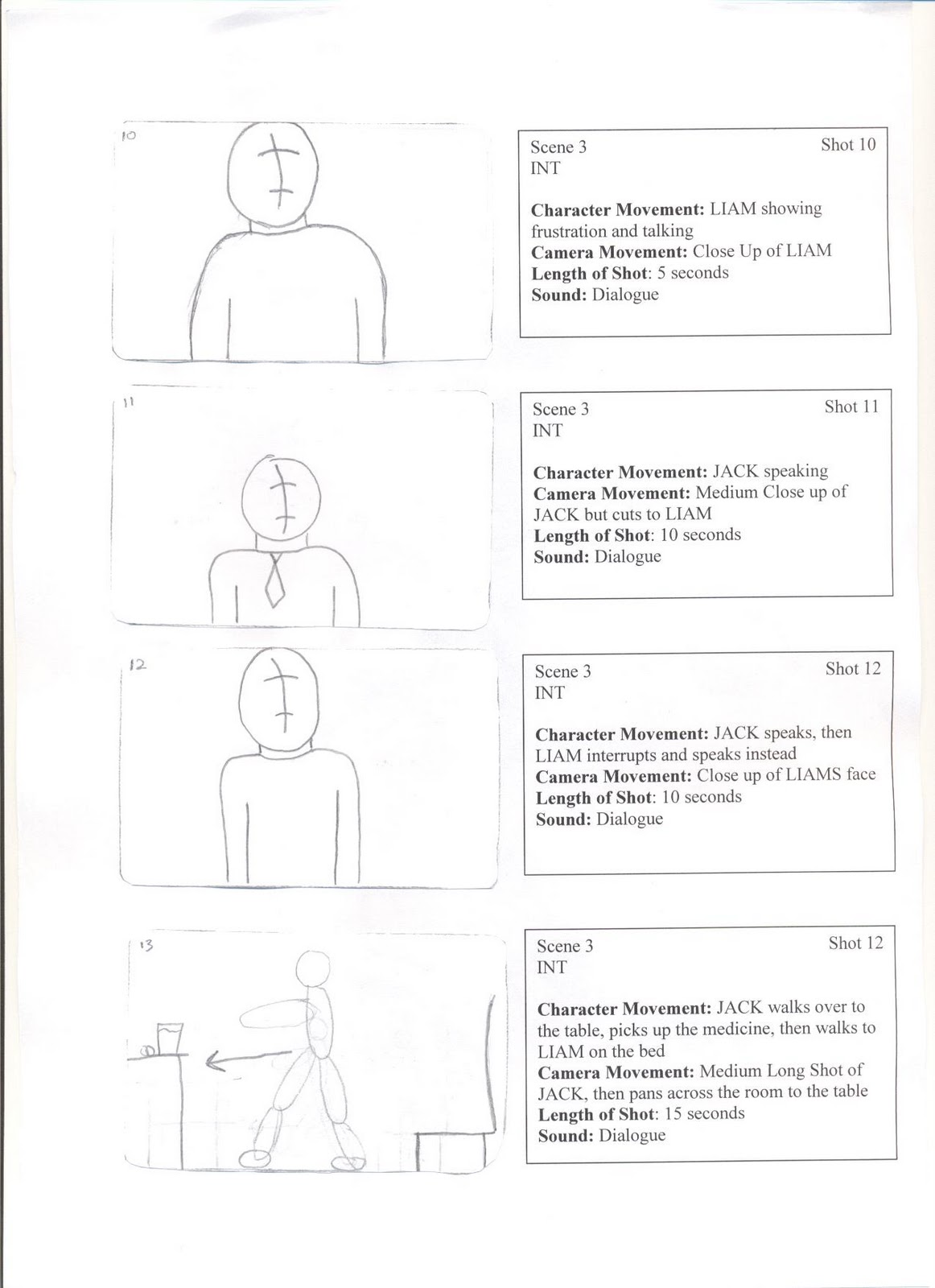 Liam's AS Media Coursework 2011: Shot List & Storyboard