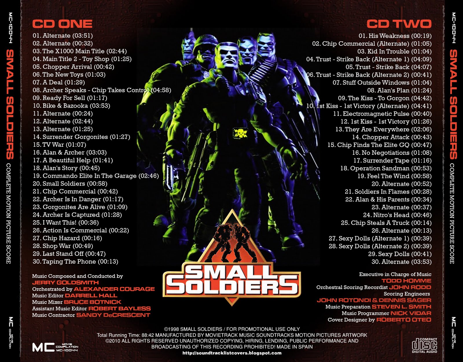 Soundtrack List Covers: Small Soldiers Complete (Jerry Goldsmith)