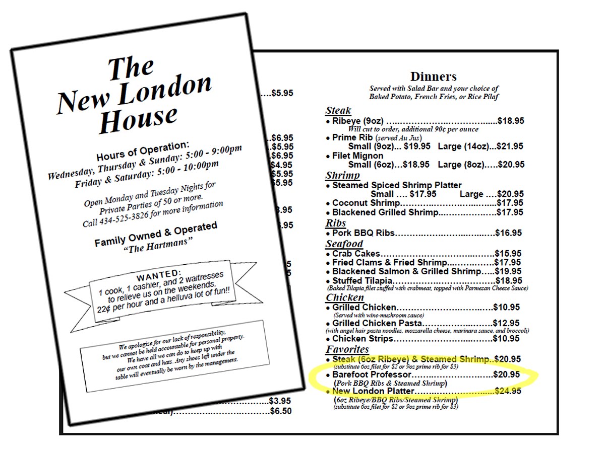 The Barefoot Professor: On The Menu...