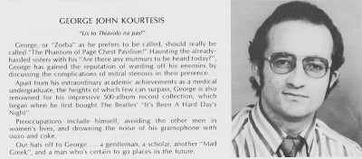 Sydney University Medical Graduates 1978 Year Book.: George Kourtesis