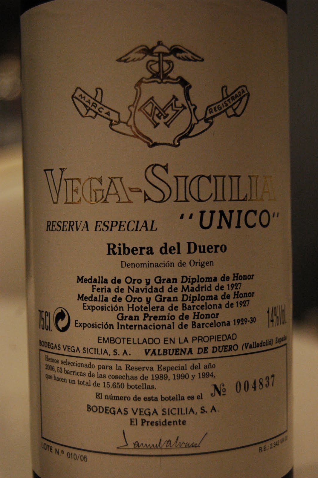 my wines and more: Vega-Sicilia Unico Reserva Especial