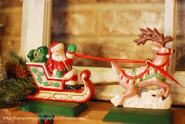 Very Merry Vintage Syle: My Merry Christmas {Vintage Chippy} Mantel