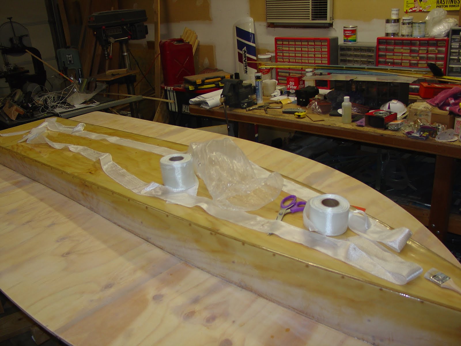 Todd's Mini-Tug Boat Building Journal: Keel Taped to Bottom