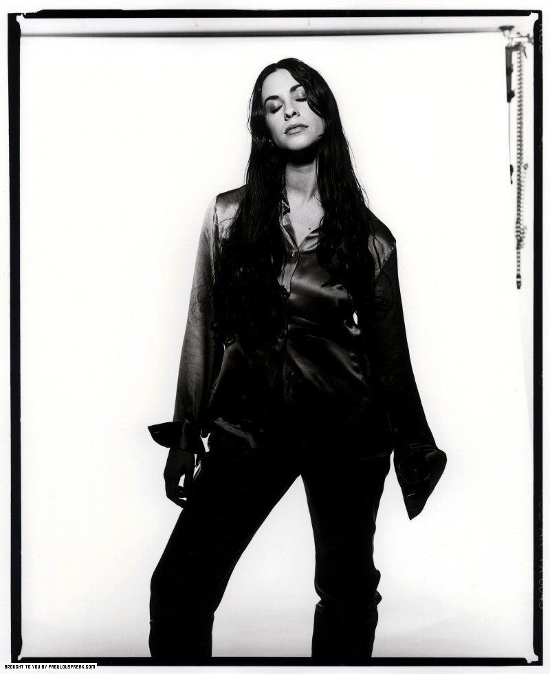 Ladies in Satin Blouses: alanis morissette - b&w satin blouse