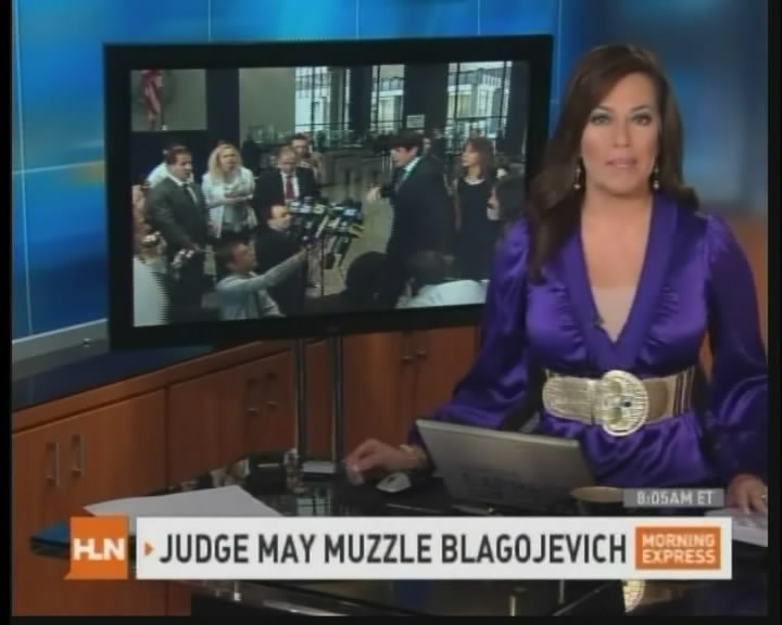 Ladies in Satin Blouses: robin meade - purple satin dress