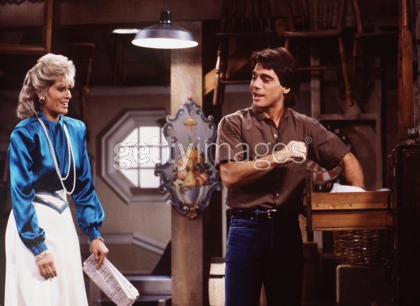 Ladies in Satin Blouses: Judith Light - 80s blue satin blouse