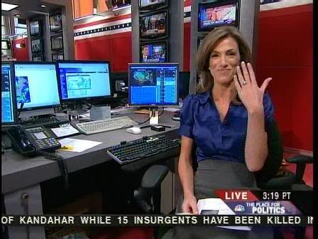 Ladies in Satin Blouses: msnbc anchor in blue satin blouse