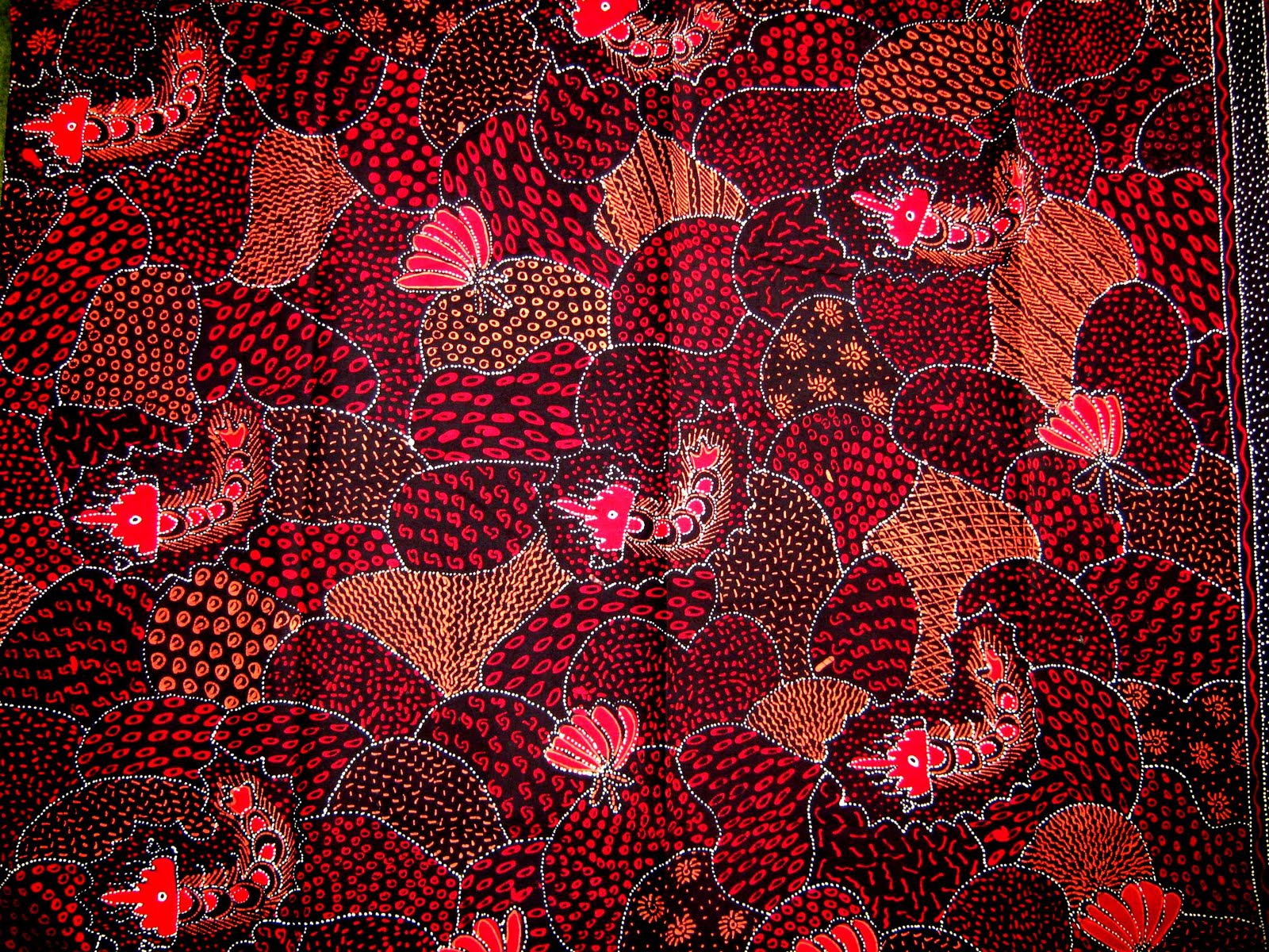 Gambar Batik Warna Merah | Gambar Batik Sederhana