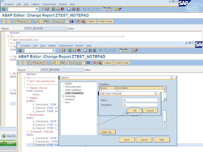 An SAP Consultant: SAP - Creating code template in New ABAP Editor