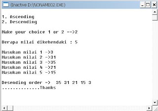 Contoh Database, C++, visual basic, java: ASCENDING & DESCENDING