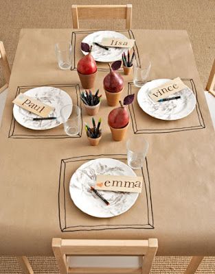 Seedling Inspirations: Brown paper table cloth