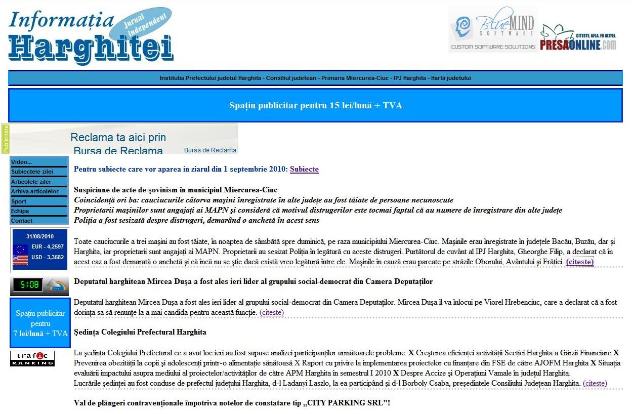 SOVINISM IN HARGHITA. Actiuni de intimidare a romanilor la Miercurea ...