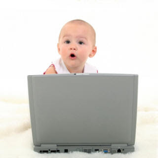 Cute Babies, Cute Kids, Beautiful Kids: baby with computer, bed with ...