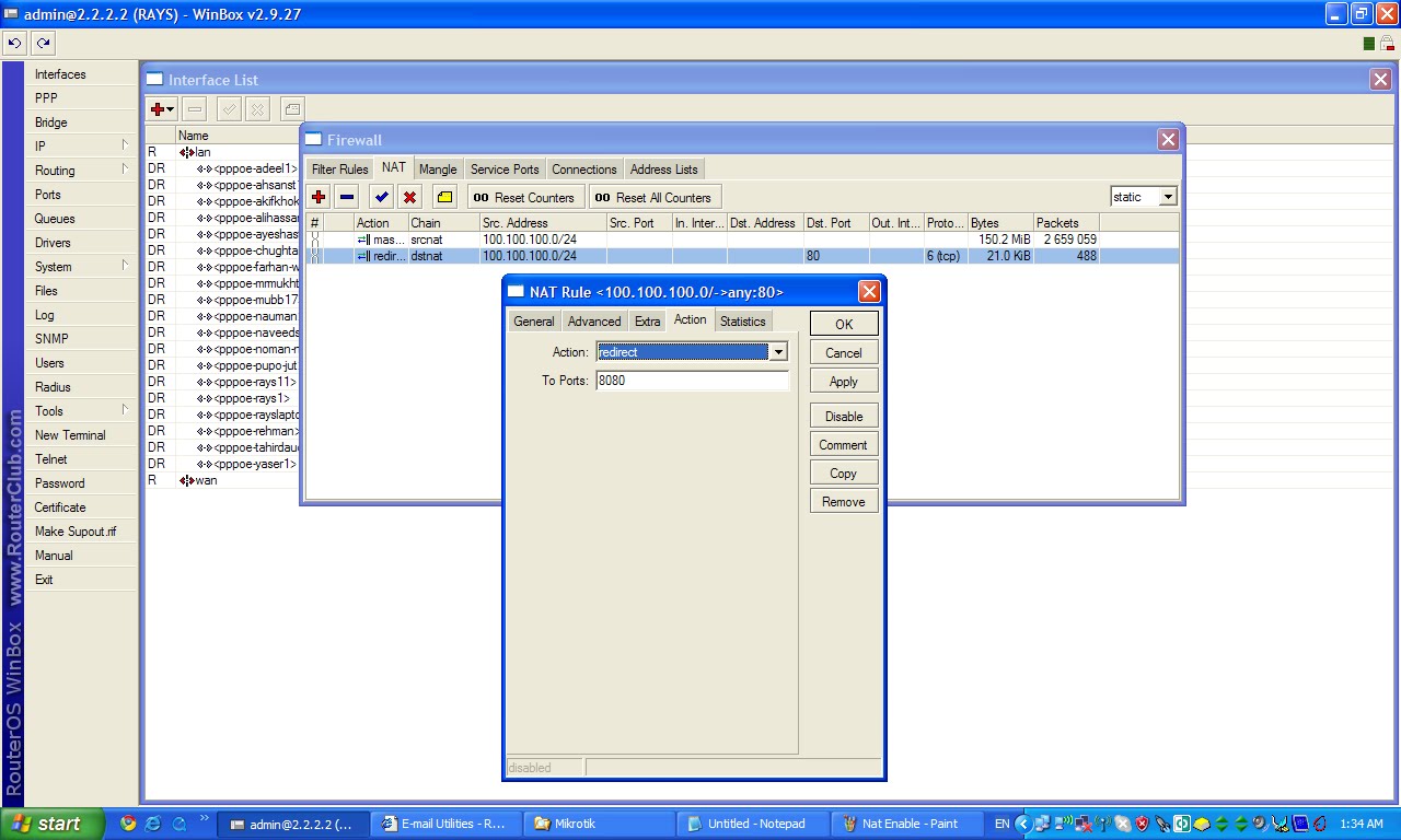 Mikrotik Web Proxy with Nat Setting