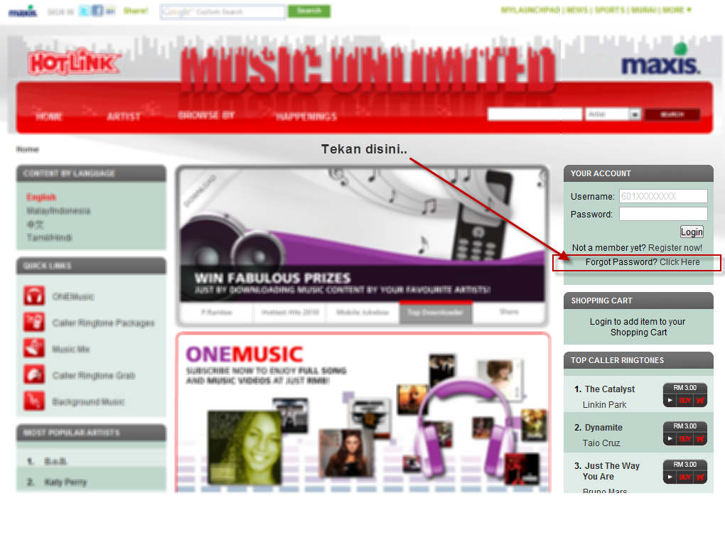 Unsubscribe Maxis Caller Ringtones