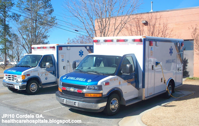 EMS Ambulances pluged in Hospital Dr., Crisp County Georgia Regional ...