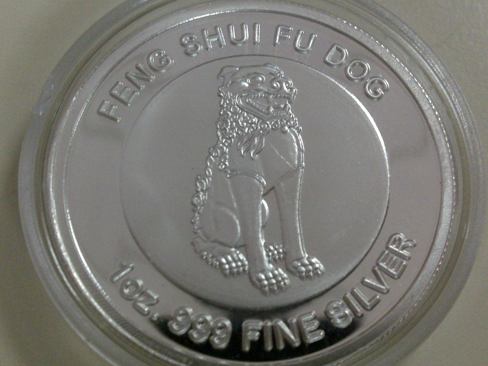 Emasunik2u: 1 oz Feng Shui Fu Dog Silver Coin