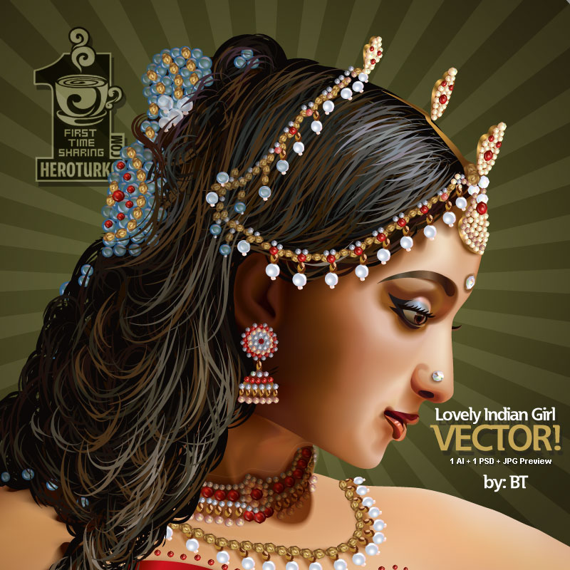 GRAPHIC DESIGNER: Lovely Indian Girl VECTOR by BT