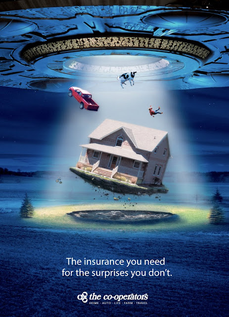 Insurance commercials: The Co-operators Insurance print advert: Aliens