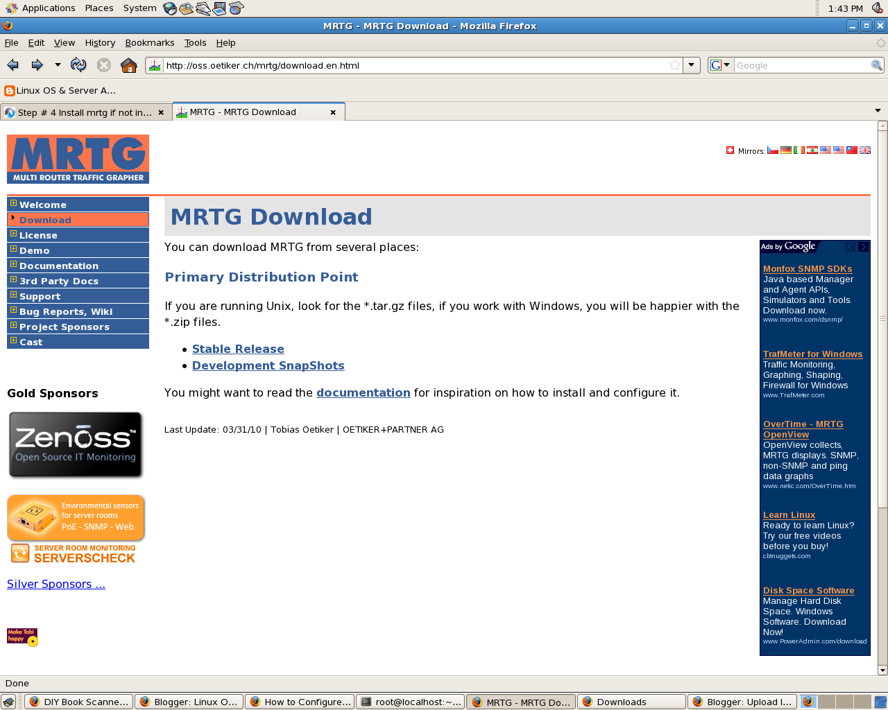 Linux OS & Server Applications: MRTG (Multi Router Traffic Grapher) Server