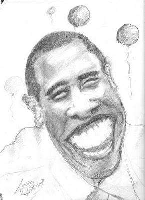 Funny caricature: Smile Obama Caricature
