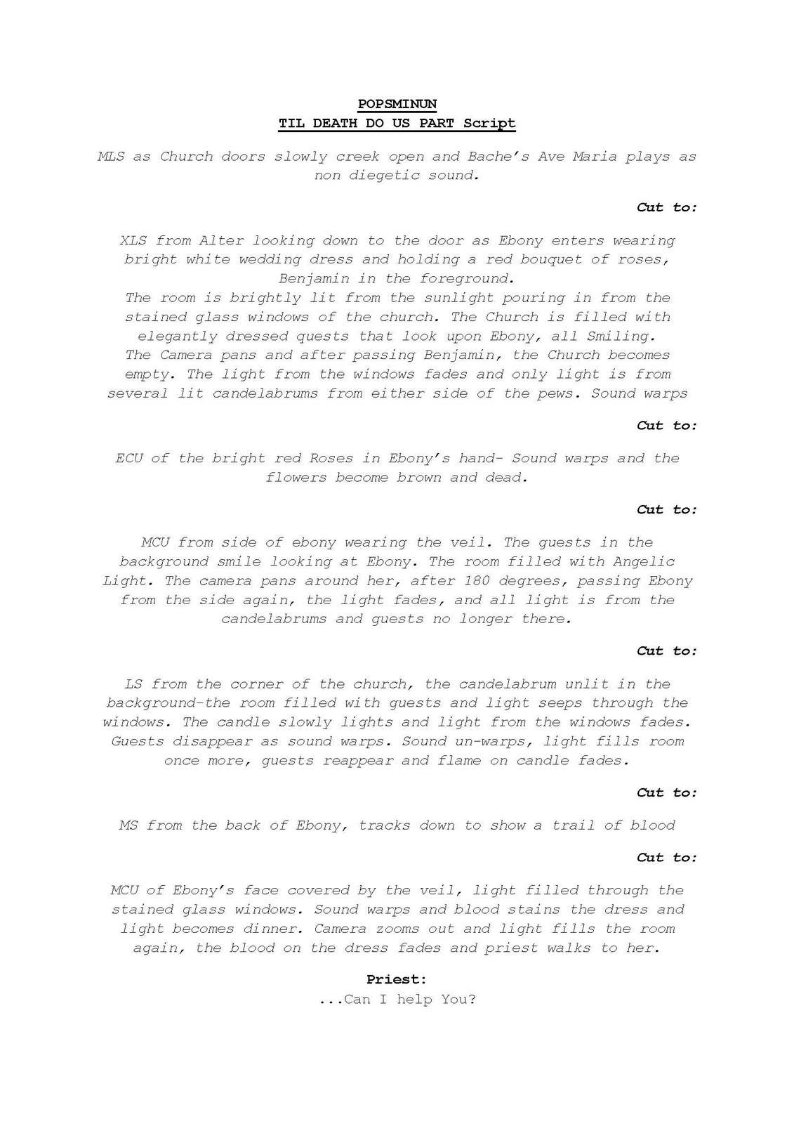 Sir Pope of AS Media: Section 5: Treatment and Script