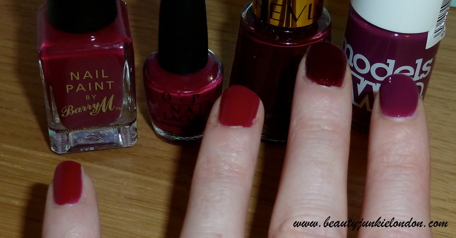 A/W deep red/berry nails