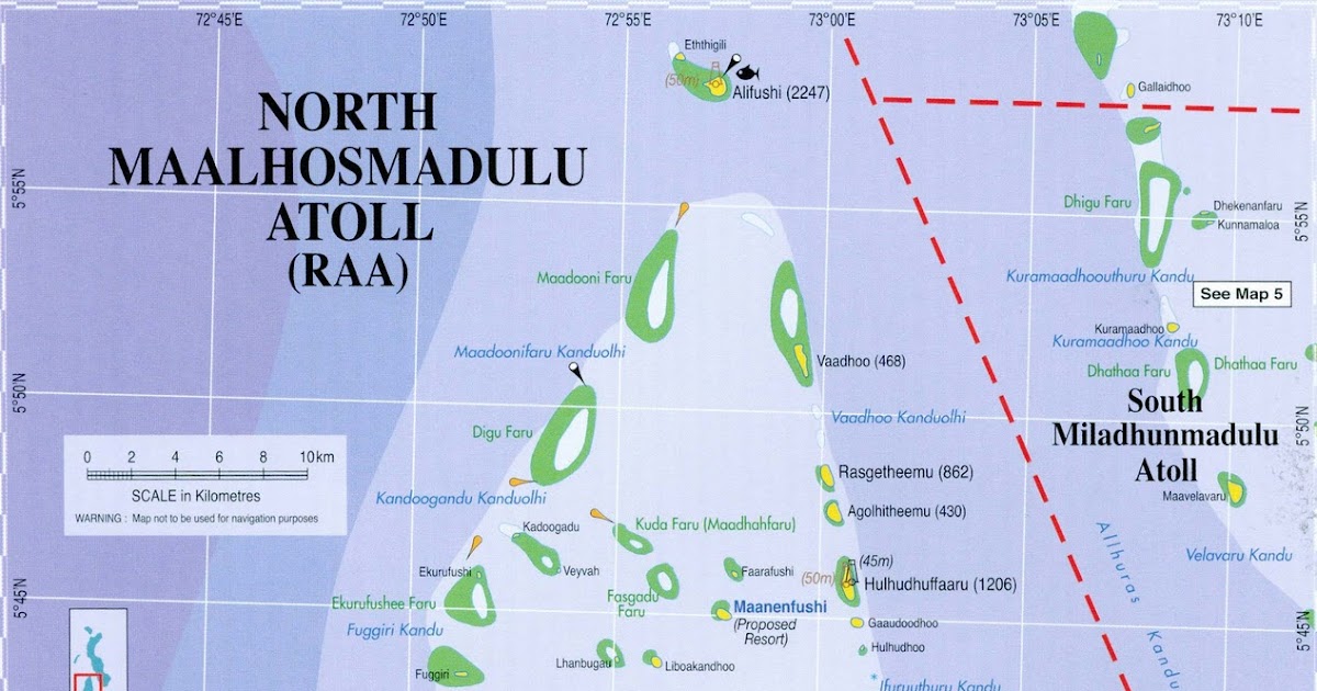 :: Maps of Maldives ::: Map - 6, Raa Atoll