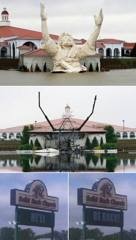 Two Bowls For Breakfast: Touchdown Jesus Hit By Lightning and Burned Down