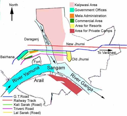 Ardh Kumbh Mela Map Allahabad | Hindu Blog