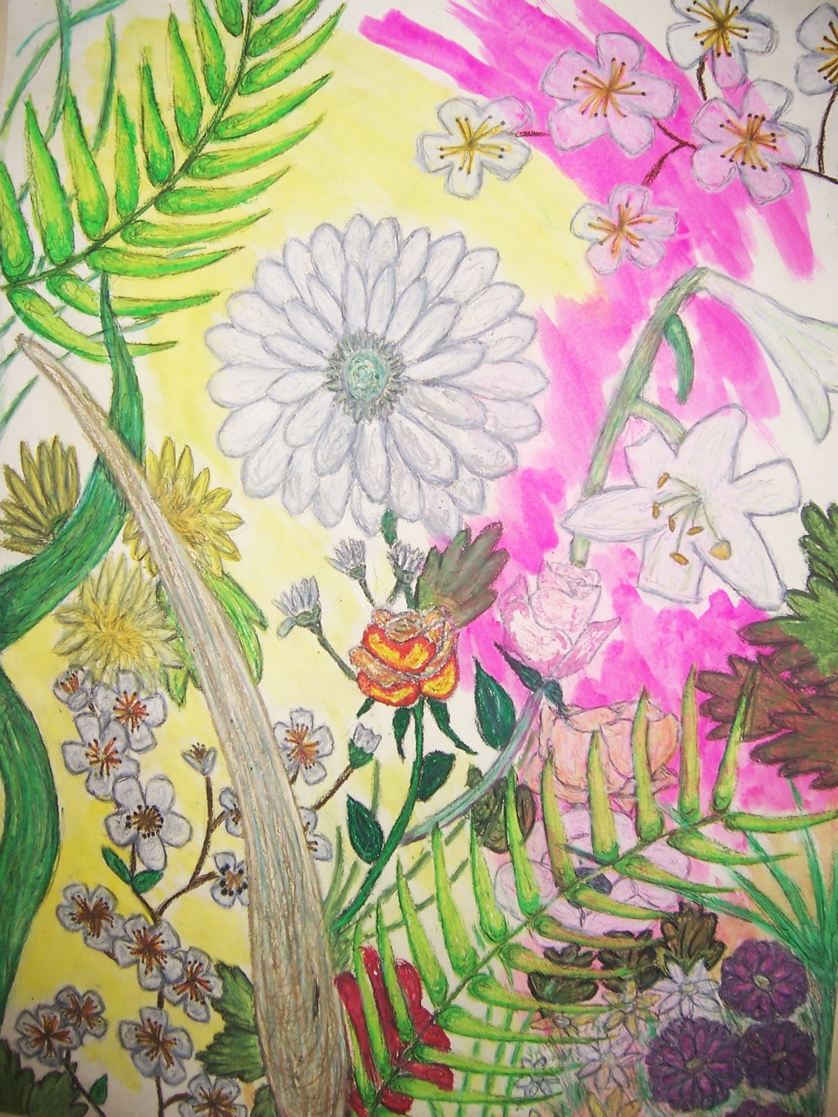 Digital Portfolio: Observational Drawings from Flowers.