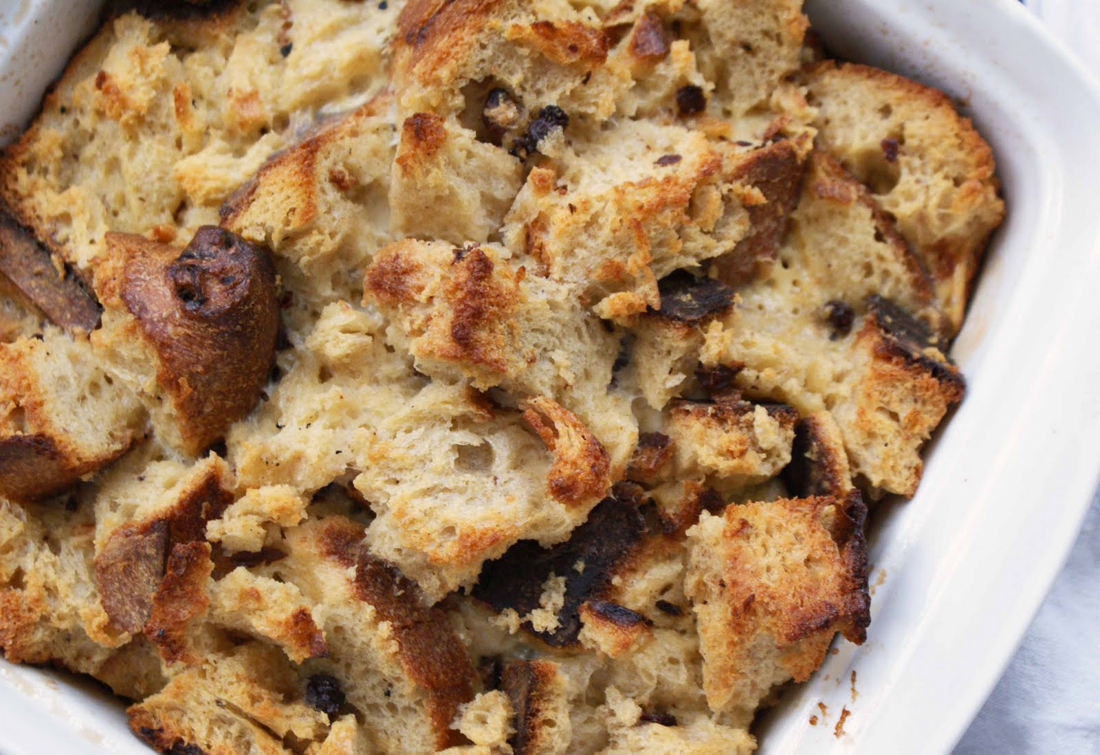 Eggnog & Raisin Bread Pudding - Dinner With Julie