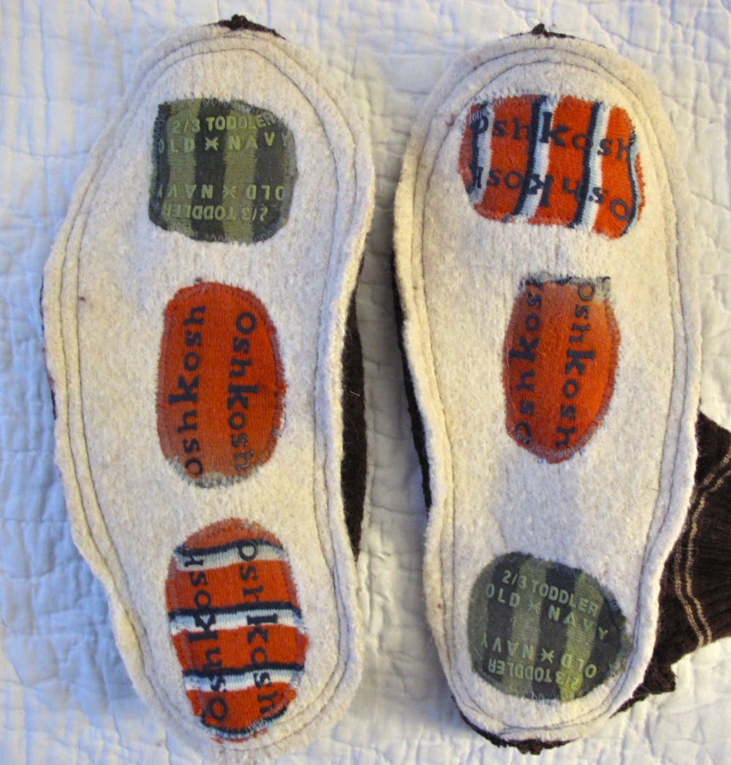 Resweater: Tutorial Tuesday - make your slippers non-skid the recycled way!