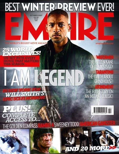 A2 Media coursework: I am Legend - Magazine Cover