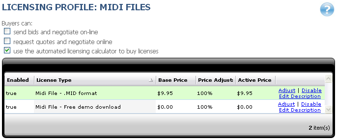 Midi files licensing profile – setup tutorial : Demo/Tutorial ...
