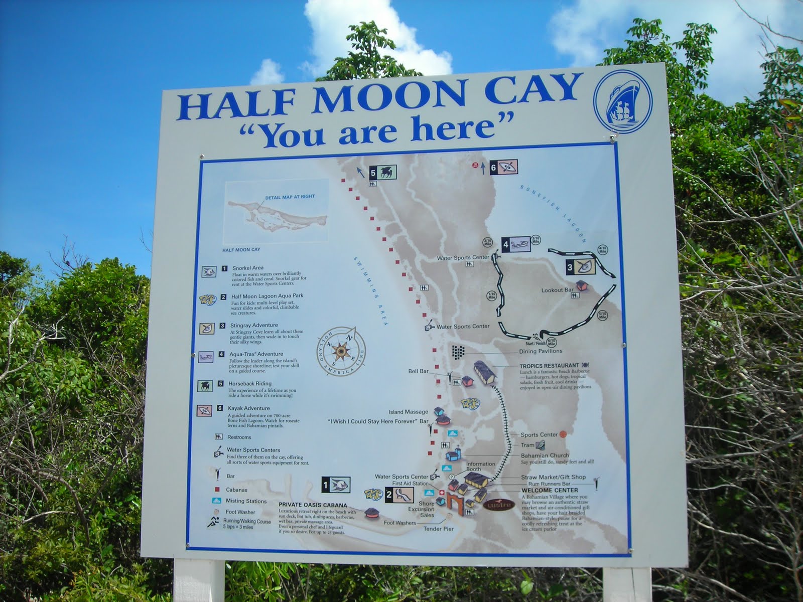 3000miles: Half Moon Cay- Bahamas- our first port of call...