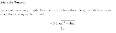 MATEMATICAS CCH VALLEJO GRUPO 105A: Fórmula General