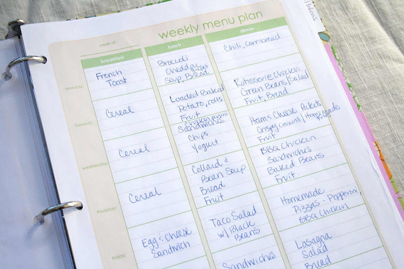 The Creative Place: Creating a Food Planning Binder