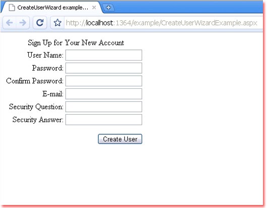 How to create a new user in asp.net