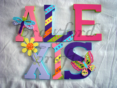 Custom Hand Painted Wooden Letters: Alexis