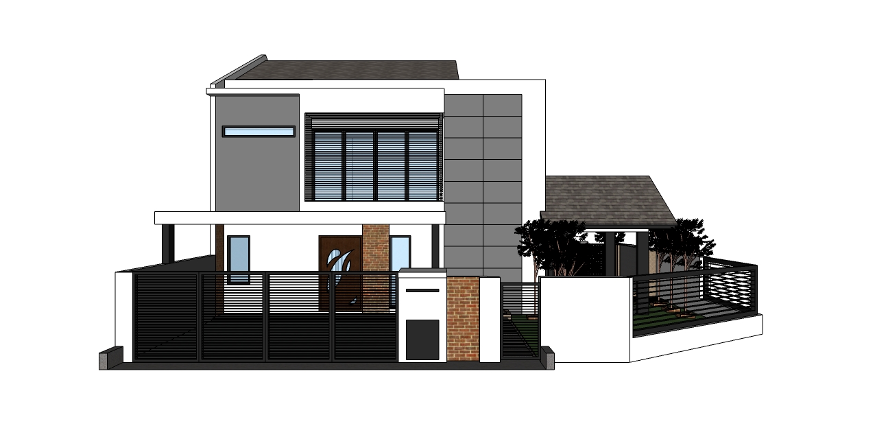MEZ Design Solution: Double Storey Corner Lot | Modern Extension