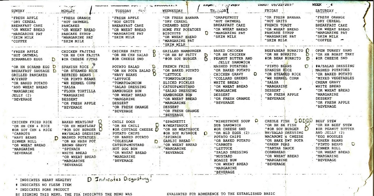 Joe The S.O.: What Do Inmates Eat?