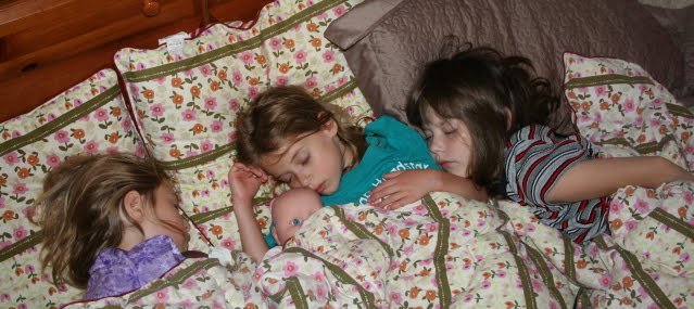 Helen's neighbor lady and three girls spooning.